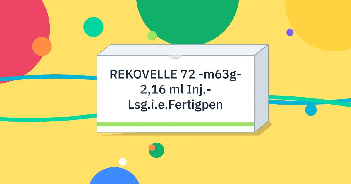 Symbolbild: Packung mit der Aufschrift REKOVELLE 72 -m63g-2,16 ml Inj.-Lsg.i.e.Fertigpen (PZN 17490385) – Verfügbarkeit und Bezug in Apotheken in Frankfurt am Main
