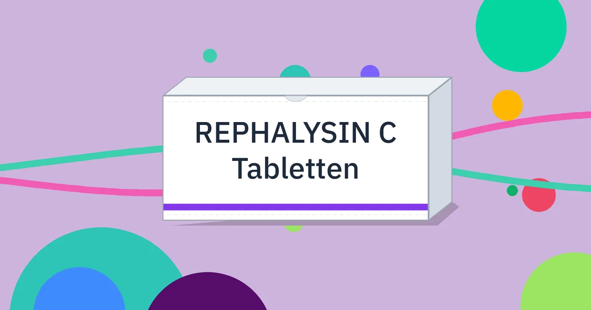Symbolbild: Packung mit der Aufschrift REPHALYSIN C Tabletten (PZN 05116807) – Verfügbarkeit und Bezug in Apotheken in Frankfurt am Main
