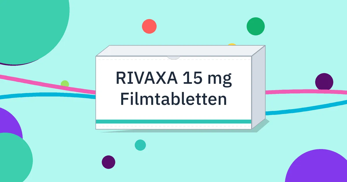 Symbolbild: Packung mit der Aufschrift RIVAXA 15 mg Filmtabletten (PZN 19074395) – Verfügbarkeit und Bezug in Apotheken in Frankfurt am Main