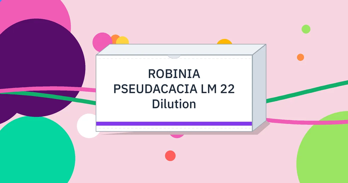 Symbolbild: Packung mit der Aufschrift ROBINIA PSEUDACACIA LM 22 Dilution (PZN 13055014) – Verfügbarkeit und Bezug in Apotheken in Frankfurt am Main
