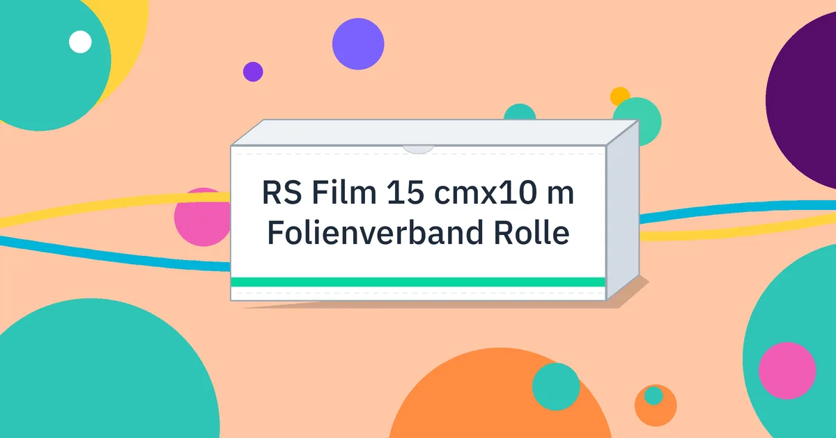 Symbolbild: Packung mit der Aufschrift RS Film 15 cmx10 m Folienverband Rolle (PZN 06903499) – Verfügbarkeit und Bezug in Apotheken in Frankfurt am Main