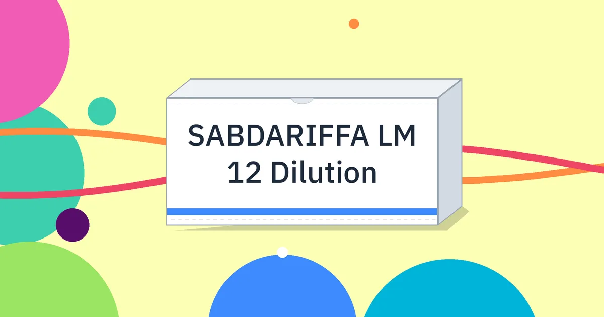 Symbolbild: Packung mit der Aufschrift SABDARIFFA LM 12 Dilution (PZN 13175422) – Verfügbarkeit und Bezug in Apotheken in Frankfurt am Main