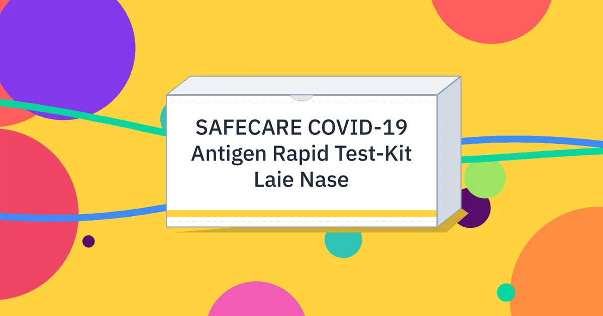 Symbolbild: Packung mit der Aufschrift SAFECARE COVID-19 Antigen Rapid Test-Kit Laie Nase (PZN 18243163) – Verfügbarkeit und Bezug in Apotheken in Frankfurt am Main
