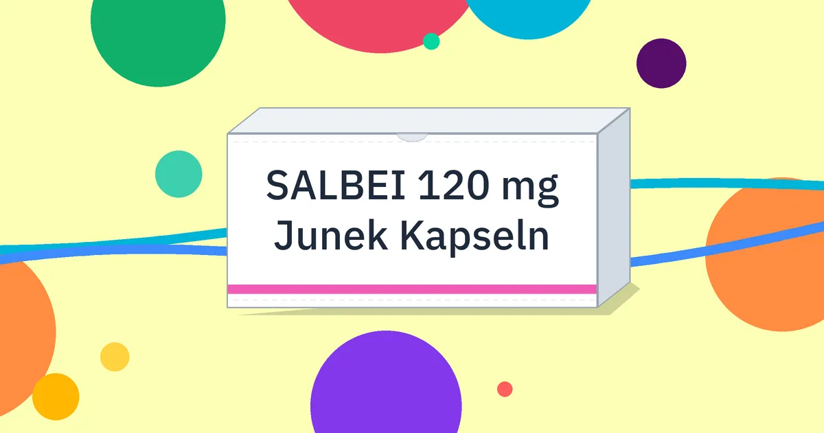 Symbolbild: Packung mit der Aufschrift SALBEI 120 mg Junek Kapseln (PZN 00995715) – Verfügbarkeit und Bezug in Apotheken in Frankfurt am Main