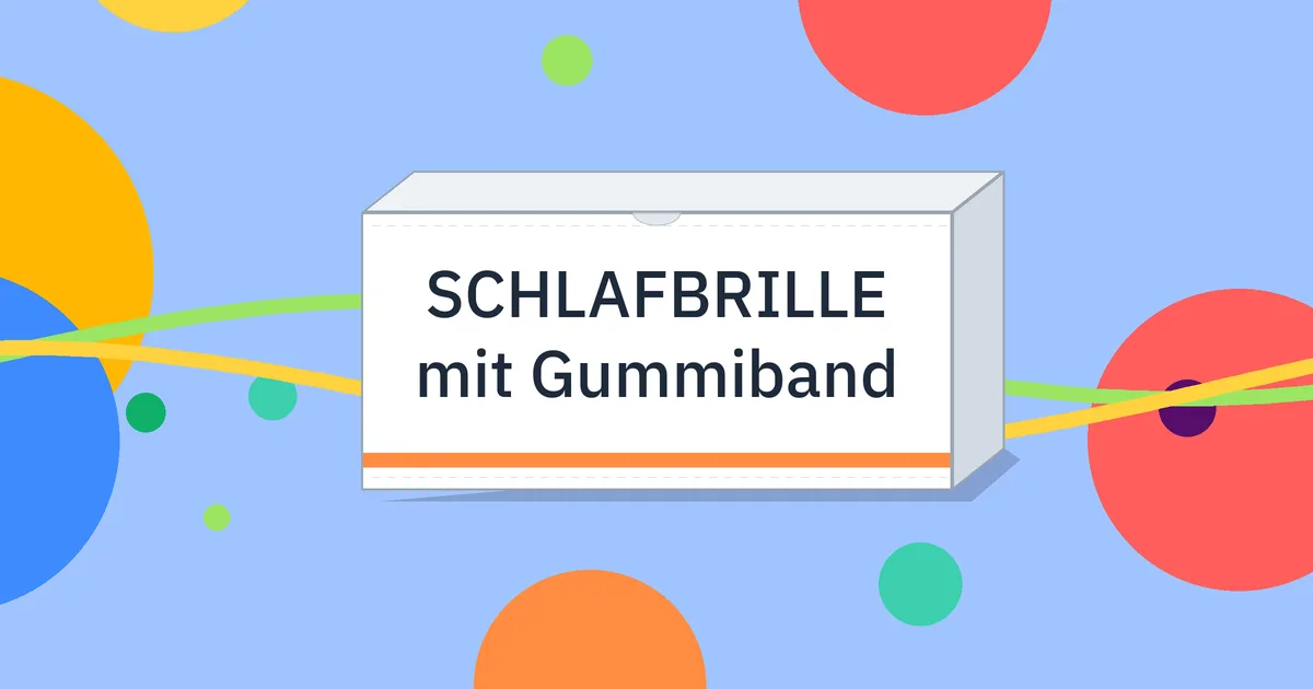 Symbolbild: Packung mit der Aufschrift SCHLAFBRILLE mit Gummiband (PZN 01046375) – Verfügbarkeit und Bezug in Apotheken in Frankfurt am Main