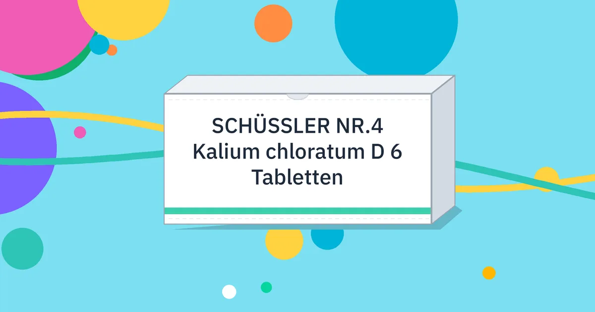 Symbolbild: Packung mit der Aufschrift SCHÜSSLER NR.4 Kalium chloratum D 6 Tabletten (PZN 10990417) – Verfügbarkeit und Bezug in Apotheken in Frankfurt am Main