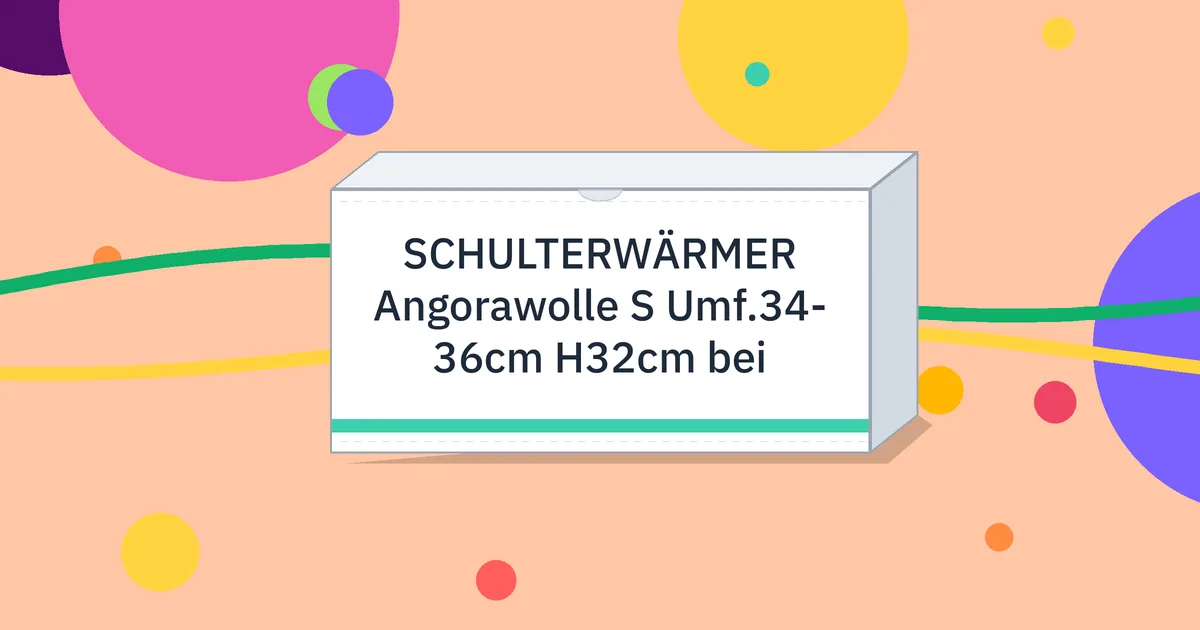 Symbolbild: Packung mit der Aufschrift SCHULTERWÄRMER Angorawolle S Umf.34-36cm H32cm bei (PZN 19502833) – Verfügbarkeit und Bezug in Apotheken in Frankfurt am Main