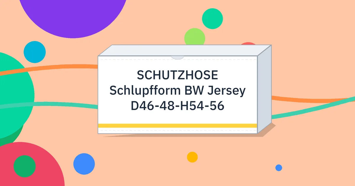 Symbolbild: Packung mit der Aufschrift SCHUTZHOSE Schlupfform BW Jersey D46-48-H54-56 (PZN 03551249) – Verfügbarkeit und Bezug in Apotheken in Frankfurt am Main
