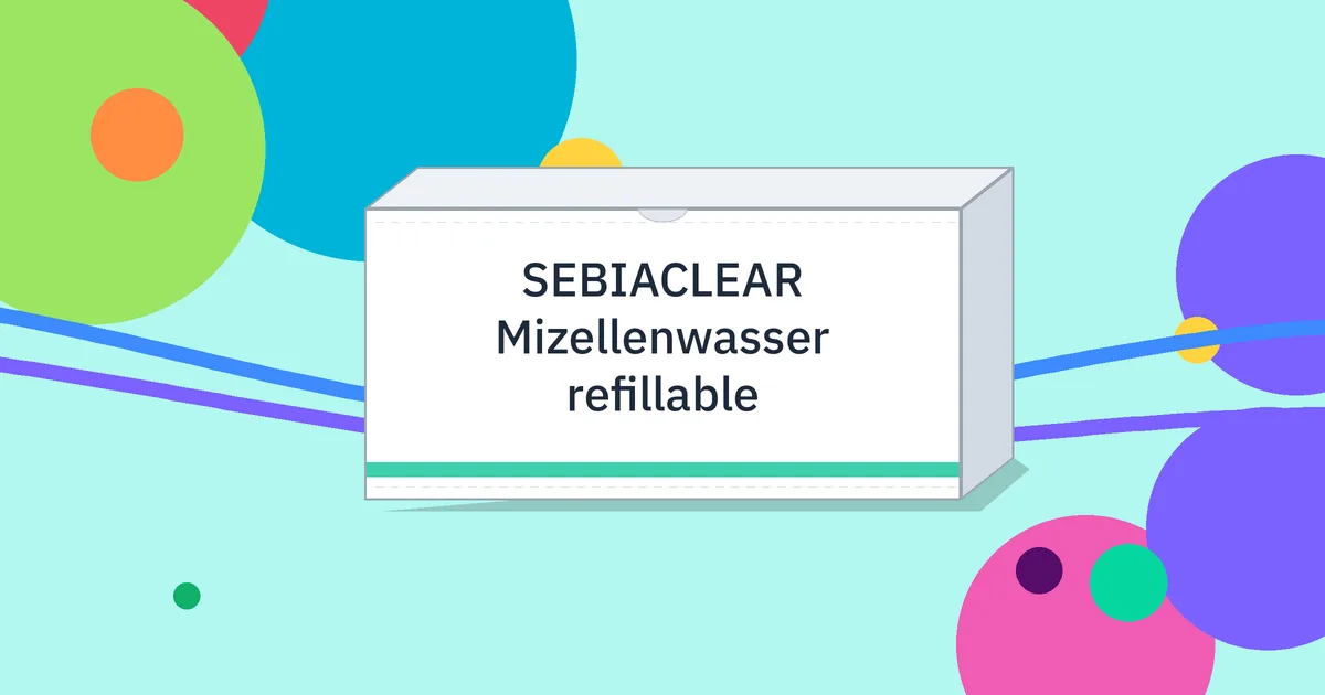 Symbolbild: Packung mit der Aufschrift SEBIACLEAR Mizellenwasser refillable (PZN 20787717) – Verfügbarkeit und Bezug in Apotheken in Frankfurt am Main