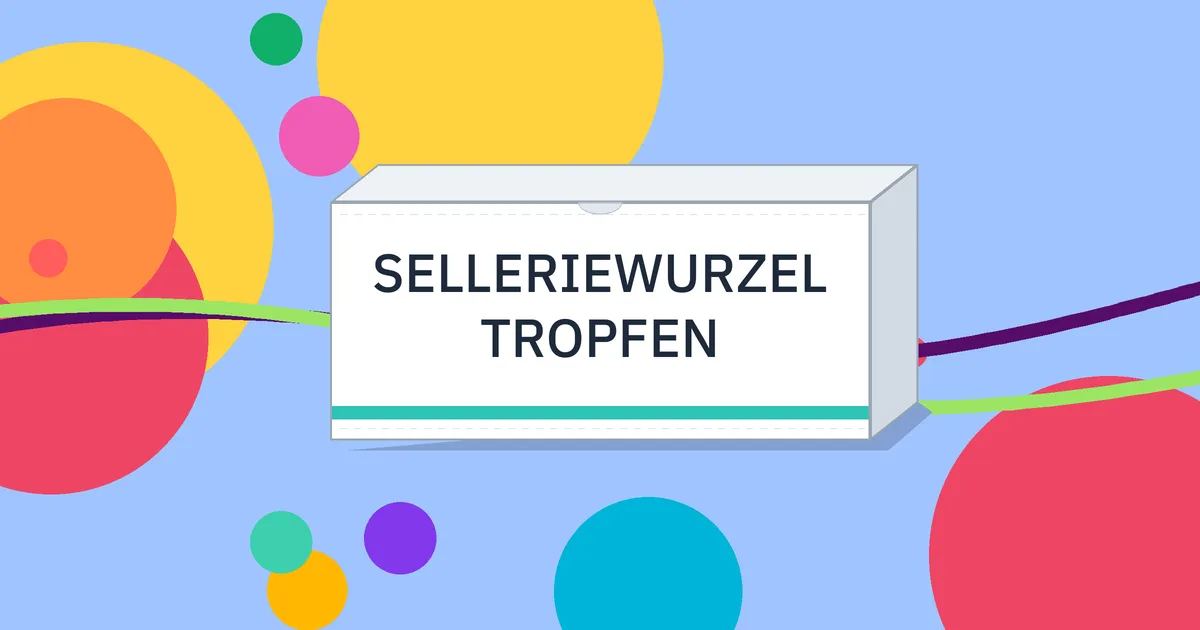 Symbolbild: Packung mit der Aufschrift SELLERIEWURZEL TROPFEN (PZN 14128761) – Verfügbarkeit und Bezug in Apotheken in Frankfurt am Main