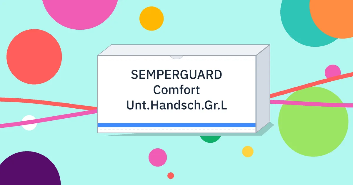 Symbolbild: Packung mit der Aufschrift SEMPERGUARD Comfort Unt.Handsch.Gr.L (PZN 12365528) – Verfügbarkeit und Bezug in Apotheken in Frankfurt am Main