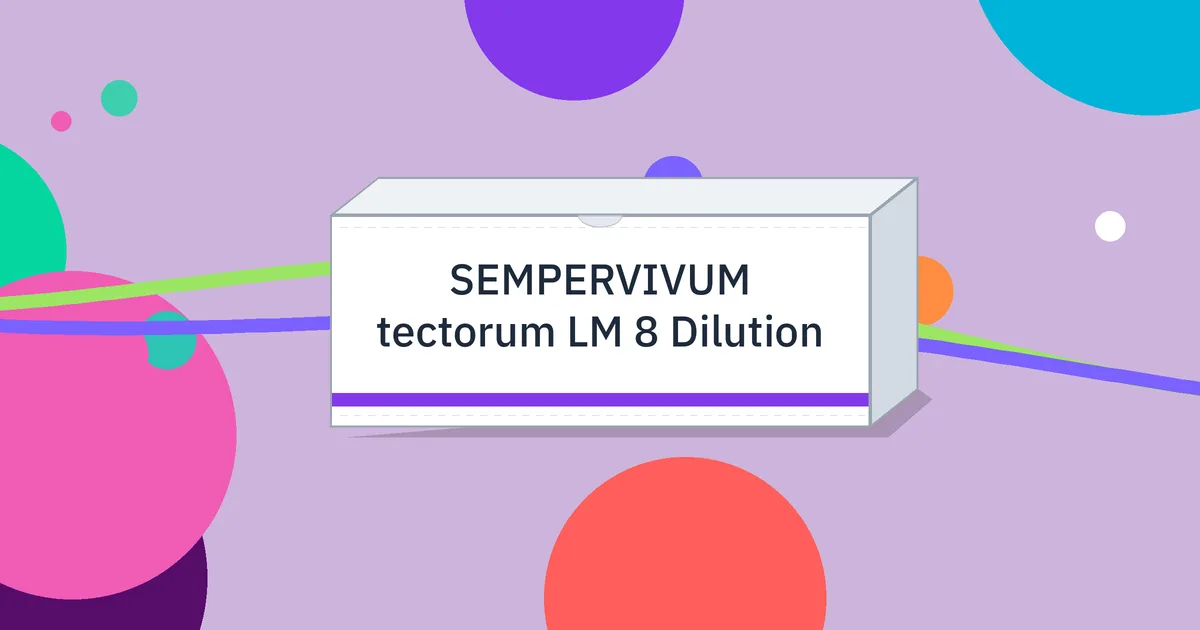 Symbolbild: Packung mit der Aufschrift SEMPERVIVUM tectorum LM 8 Dilution (PZN 13186147) – Verfügbarkeit und Bezug in Apotheken in Frankfurt am Main
