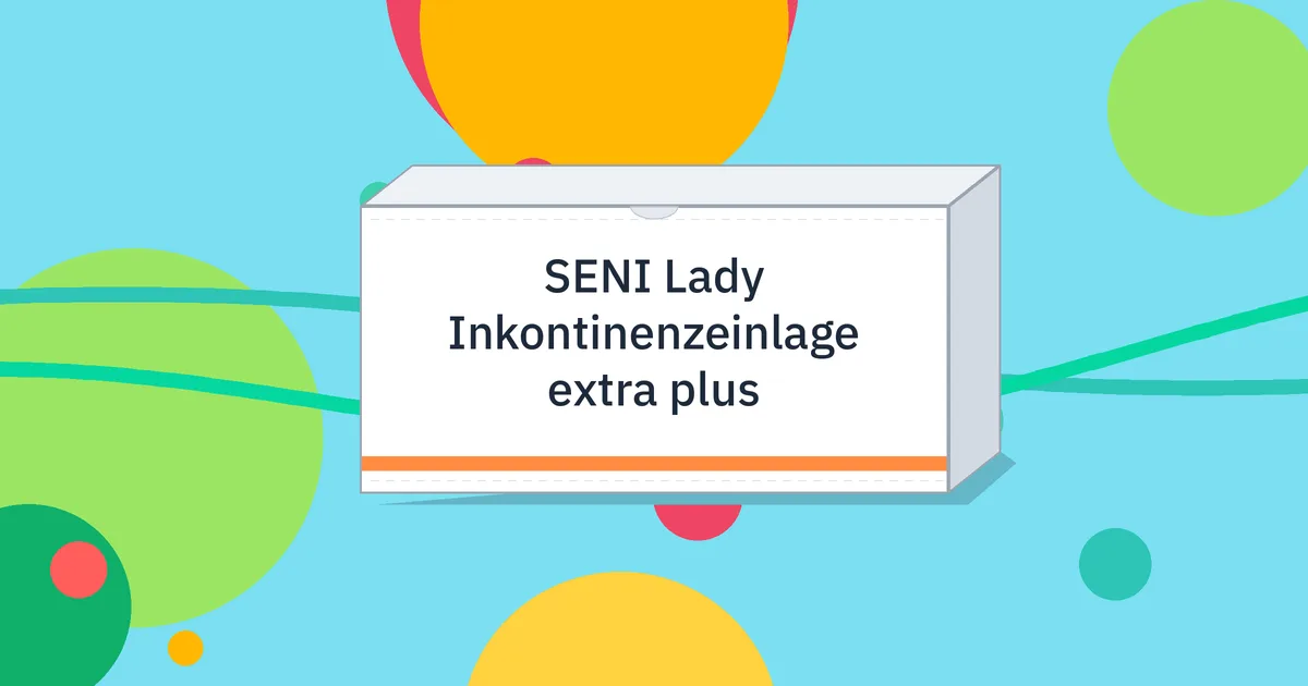 Symbolbild: Packung mit der Aufschrift SENI Lady Inkontinenzeinlage extra plus (PZN 20322361) – Verfügbarkeit und Bezug in Apotheken in Frankfurt am Main