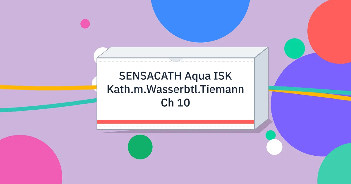 Symbolbild: Packung mit der Aufschrift SENSACATH Aqua ISK Kath.m.Wasserbtl.Tiemann Ch 10 (PZN 19856152) – Verfügbarkeit und Bezug in Apotheken in Frankfurt am Main