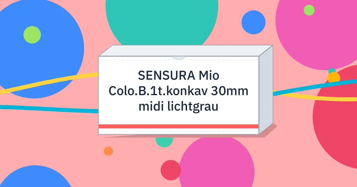 Symbolbild: Packung mit der Aufschrift SENSURA Mio Colo.B.1t.konkav 30mm midi lichtgrau (PZN 12547904) – Verfügbarkeit und Bezug in Apotheken in Frankfurt am Main