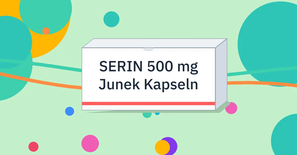 Symbolbild: Packung mit der Aufschrift SERIN 500 mg Junek Kapseln (PZN 00131914) – Verfügbarkeit und Bezug in Apotheken in Frankfurt am Main