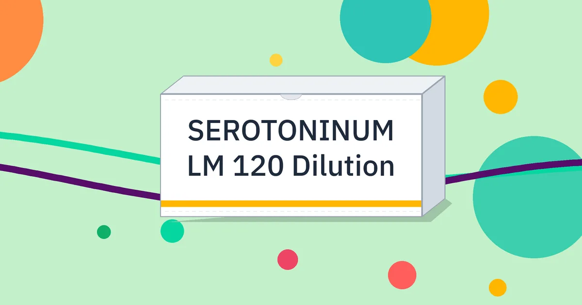 Symbolbild: Packung mit der Aufschrift SEROTONINUM LM 120 Dilution (PZN 13189134) – Verfügbarkeit und Bezug in Apotheken in Frankfurt am Main