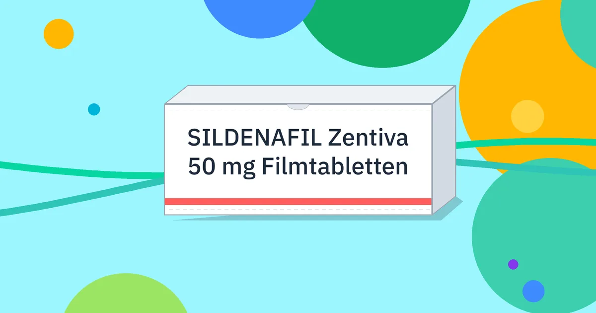 Symbolbild: Packung mit der Aufschrift SILDENAFIL Zentiva 50 mg Filmtabletten (PZN 04932700) – Verfügbarkeit und Bezug in Apotheken in Frankfurt am Main