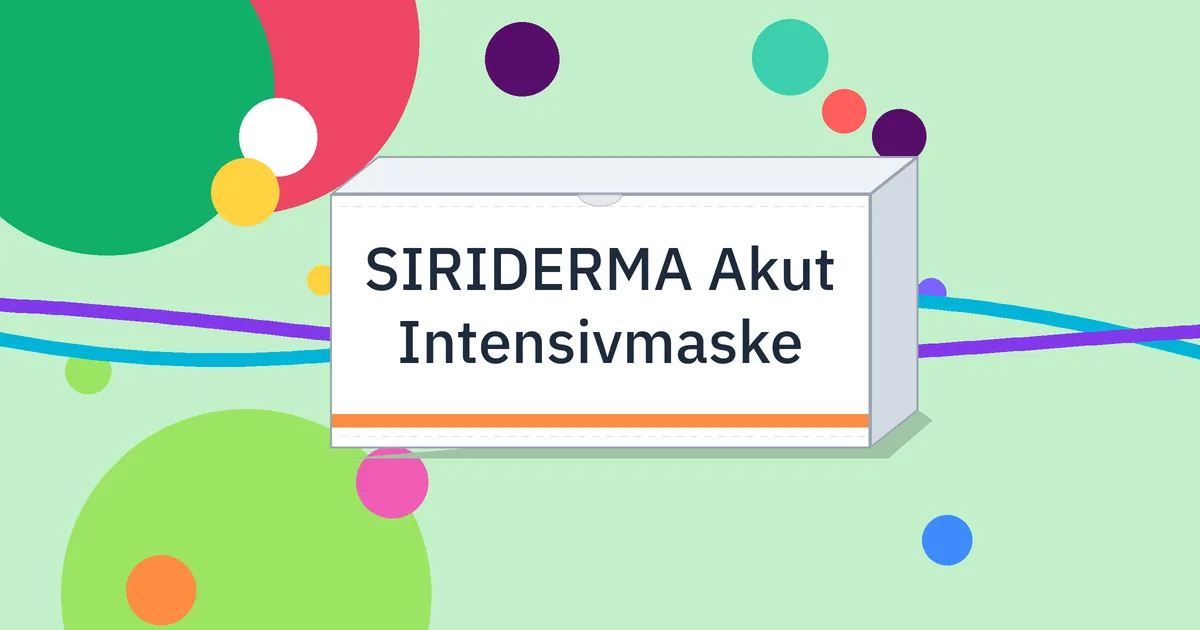 Symbolbild: Packung mit der Aufschrift SIRIDERMA Akut Intensivmaske (PZN 18407618) – Verfügbarkeit und Bezug in Apotheken in Frankfurt am Main