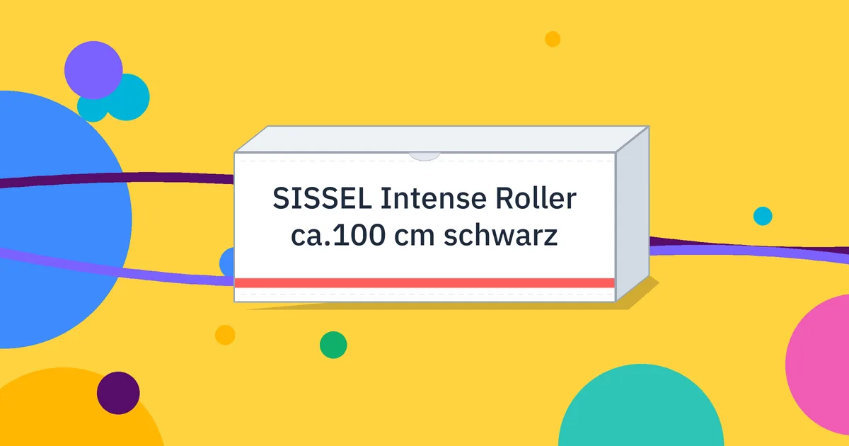 Symbolbild: Packung mit der Aufschrift SISSEL Intense Roller ca.100 cm schwarz (PZN 11529436) – Verfügbarkeit und Bezug in Apotheken in Frankfurt am Main