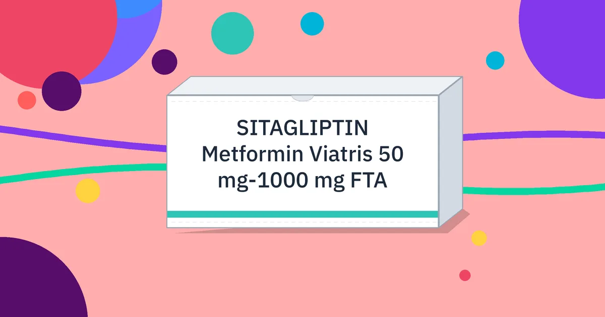 Symbolbild: Packung mit der Aufschrift SITAGLIPTIN Metformin Viatris 50 mg-1000 mg FTA (PZN 19953180) – Verfügbarkeit und Bezug in Apotheken in Frankfurt am Main