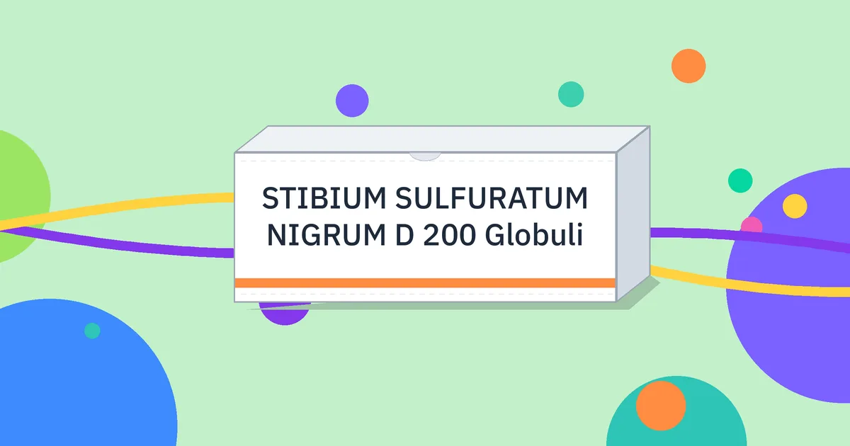 Symbolbild: Packung mit der Aufschrift STIBIUM SULFURATUM NIGRUM D 200 Globuli (PZN 01067615) – Verfügbarkeit und Bezug in Apotheken in Frankfurt am Main