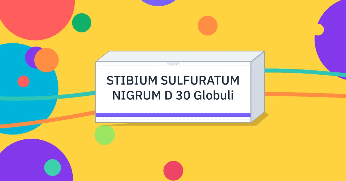 Symbolbild: Packung mit der Aufschrift STIBIUM SULFURATUM NIGRUM D 30 Globuli (PZN 01067609) – Verfügbarkeit und Bezug in Apotheken in Frankfurt am Main