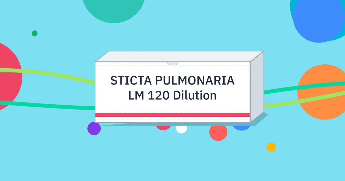 Symbolbild: Packung mit der Aufschrift STICTA PULMONARIA LM 120 Dilution (PZN 13200769) – Verfügbarkeit und Bezug in Apotheken in Frankfurt am Main