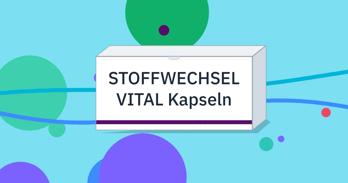 Symbolbild: Packung mit der Aufschrift STOFFWECHSEL VITAL Kapseln (PZN 18173623) – Verfügbarkeit und Bezug in Apotheken in Frankfurt am Main