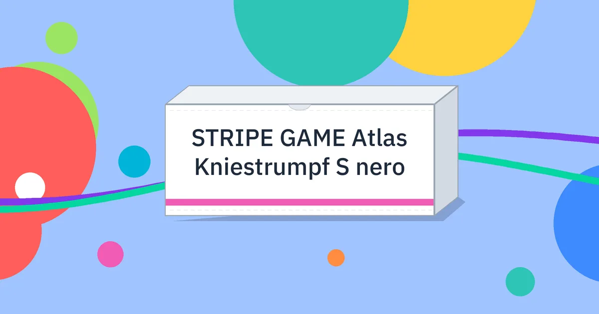 Symbolbild: Packung mit der Aufschrift STRIPE GAME Atlas Kniestrumpf S nero (PZN 20209251) – Verfügbarkeit und Bezug in Apotheken in Frankfurt am Main