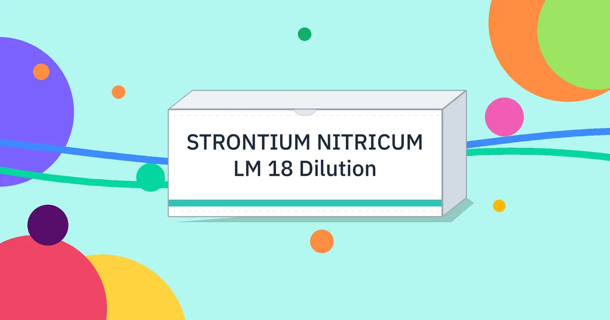 Symbolbild: Packung mit der Aufschrift STRONTIUM NITRICUM LM 18 Dilution (PZN 13204477) – Verfügbarkeit und Bezug in Apotheken in Frankfurt am Main