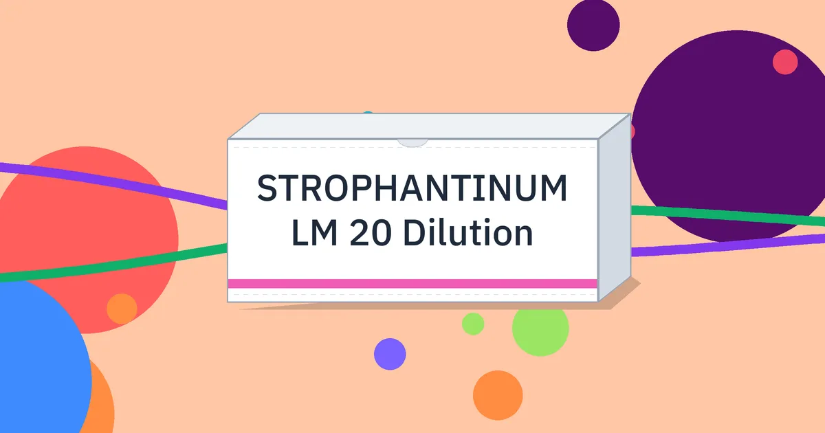 Symbolbild: Packung mit der Aufschrift STROPHANTINUM LM 20 Dilution (PZN 13684738) – Verfügbarkeit und Bezug in Apotheken in Frankfurt am Main