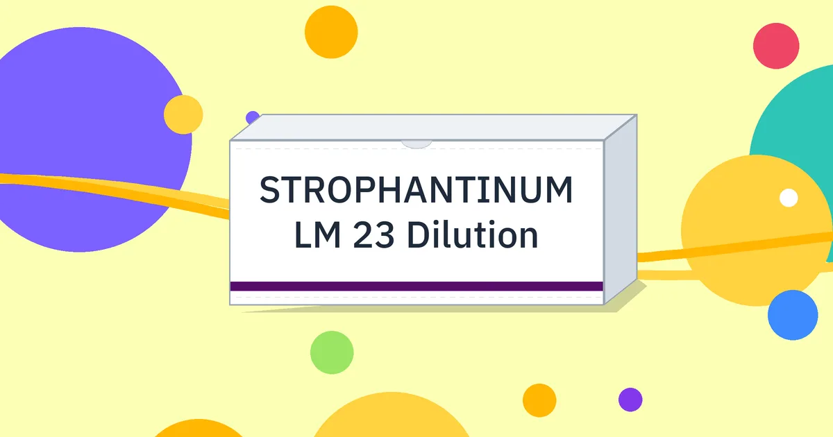 Symbolbild: Packung mit der Aufschrift STROPHANTINUM LM 23 Dilution (PZN 13684804) – Verfügbarkeit und Bezug in Apotheken in Frankfurt am Main