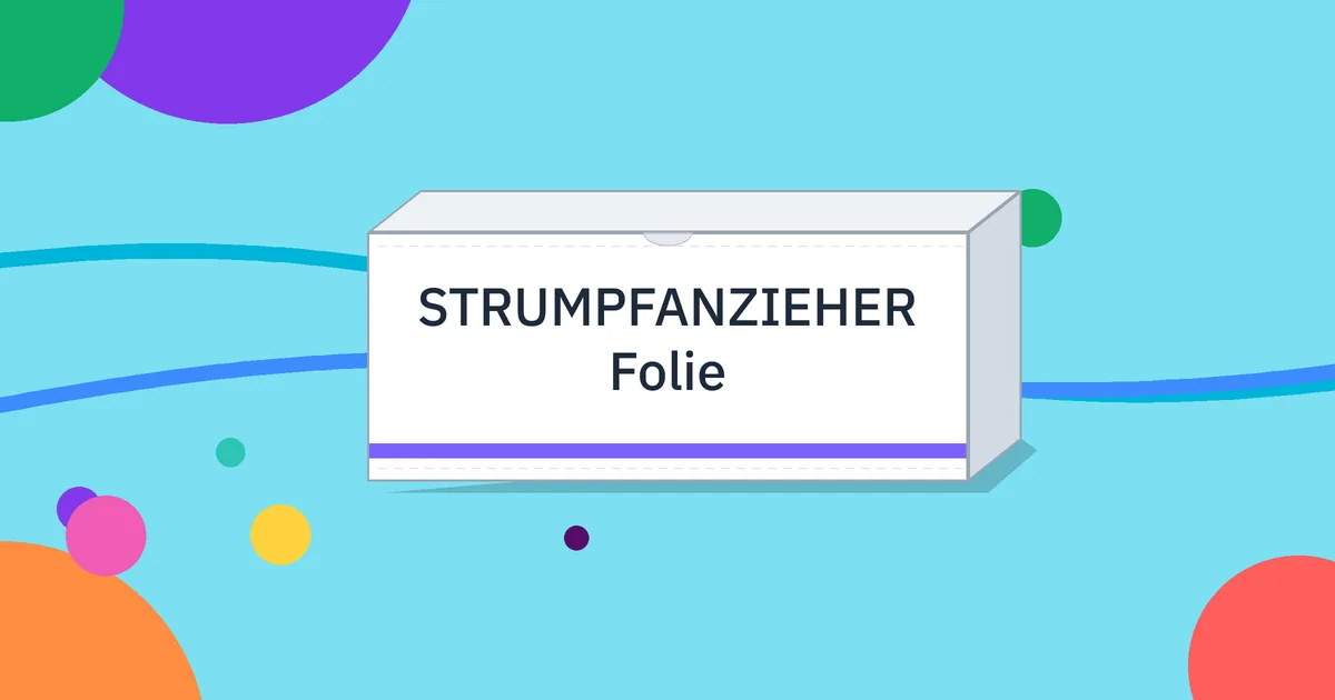 Symbolbild: Packung mit der Aufschrift STRUMPFANZIEHER Folie (PZN 09212956) – Verfügbarkeit und Bezug in Apotheken in Frankfurt am Main