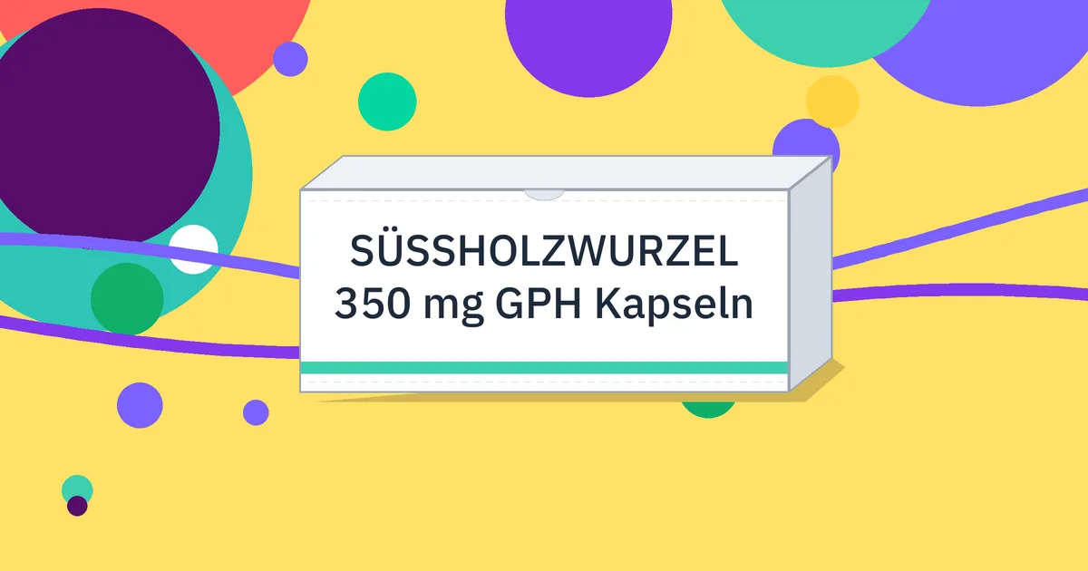 Symbolbild: Packung mit der Aufschrift SÜSSHOLZWURZEL 350 mg GPH Kapseln (PZN 05530524) – Verfügbarkeit und Bezug in Apotheken in Frankfurt am Main