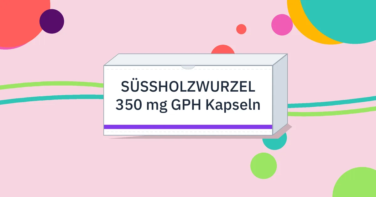 Symbolbild: Packung mit der Aufschrift SÜSSHOLZWURZEL 350 mg GPH Kapseln (PZN 05530501) – Verfügbarkeit und Bezug in Apotheken in Frankfurt am Main