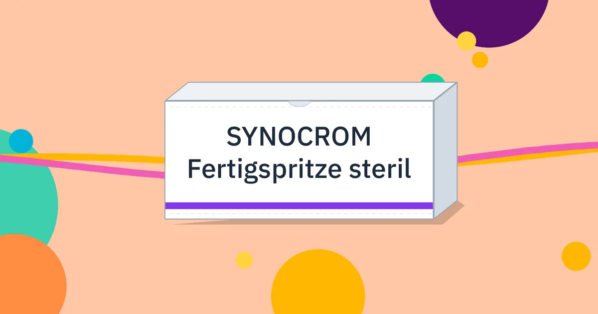 Symbolbild: Packung mit der Aufschrift SYNOCROM Fertigspritze steril (PZN 15315850) – Verfügbarkeit und Bezug in Apotheken in Frankfurt am Main