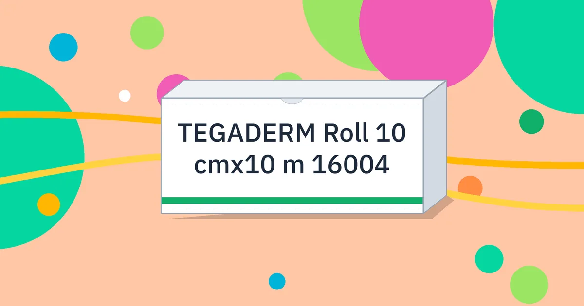 Symbolbild: Packung mit der Aufschrift TEGADERM Roll 10 cmx10 m 16004 (PZN 03816512) – Verfügbarkeit und Bezug in Apotheken in Frankfurt am Main