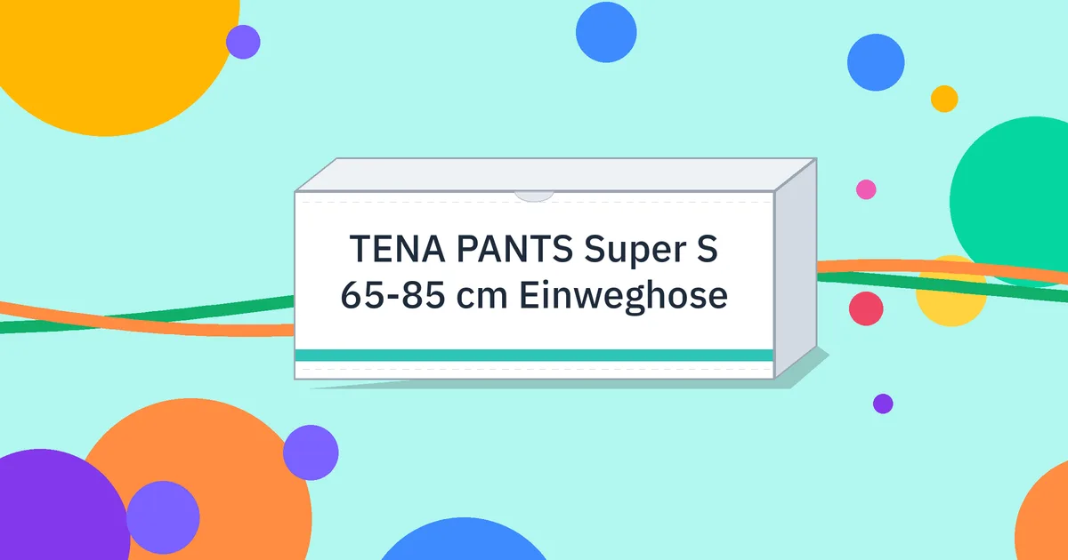 Symbolbild: Packung mit der Aufschrift TENA PANTS Super S 65-85 cm Einweghose (PZN 00159025) – Verfügbarkeit und Bezug in Apotheken in Frankfurt am Main