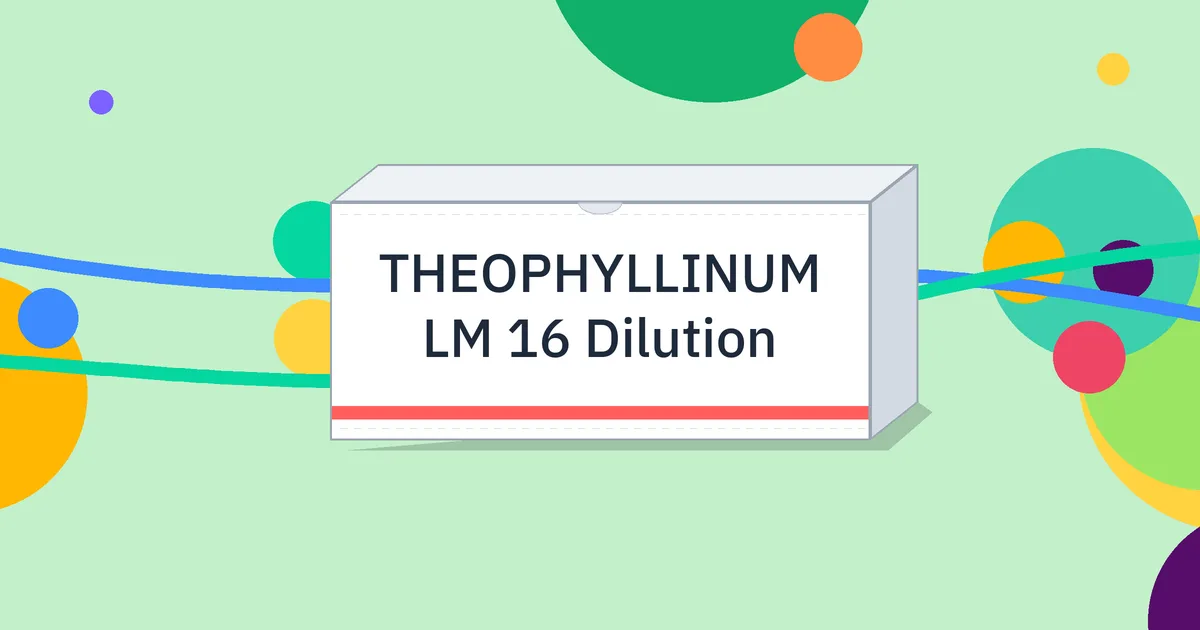 Symbolbild: Packung mit der Aufschrift THEOPHYLLINUM LM 16 Dilution (PZN 13220281) – Verfügbarkeit und Bezug in Apotheken in Frankfurt am Main