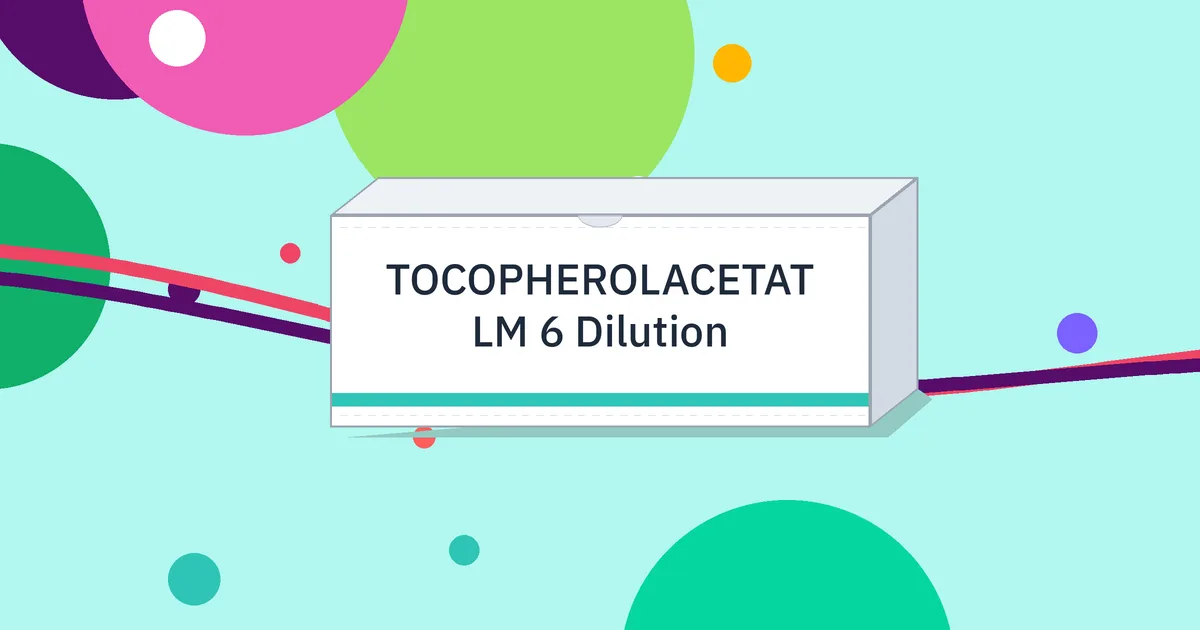 Symbolbild: Packung mit der Aufschrift TOCOPHEROLACETAT LM 6 Dilution (PZN 13224729) – Verfügbarkeit und Bezug in Apotheken in Frankfurt am Main