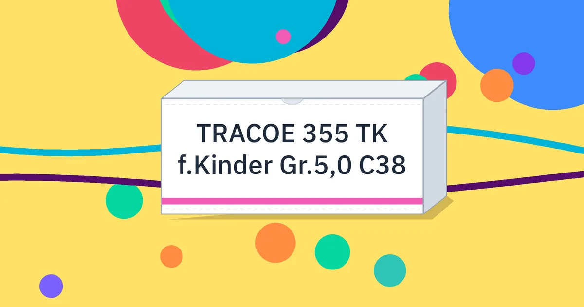 Symbolbild: Packung mit der Aufschrift TRACOE 355 TK f.Kinder Gr.5,0 C38 (PZN 11644350) – Verfügbarkeit und Bezug in Apotheken in Frankfurt am Main