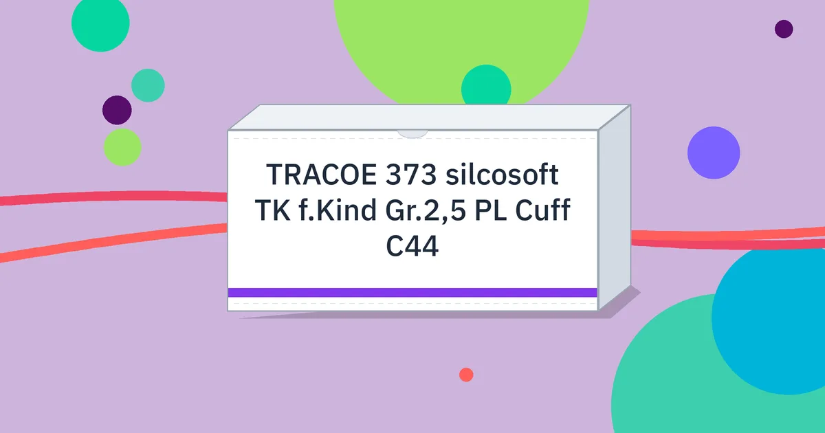 Symbolbild: Packung mit der Aufschrift TRACOE 373 silcosoft TK f.Kind Gr.2,5 PL Cuff C44 (PZN 14316801) – Verfügbarkeit und Bezug in Apotheken in Frankfurt am Main