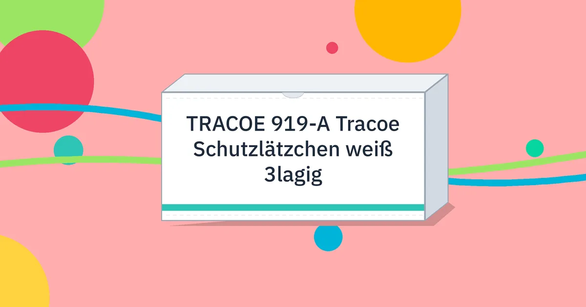 Symbolbild: Packung mit der Aufschrift TRACOE 919-A Tracoe Schutzlätzchen weiß 3lagig (PZN 02721732) – Verfügbarkeit und Bezug in Apotheken in Frankfurt am Main