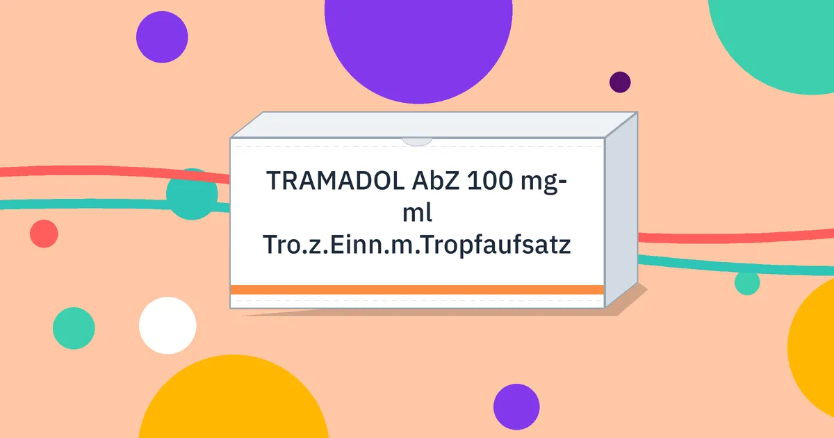 Symbolbild: Packung mit der Aufschrift TRAMADOL AbZ 100 mg-ml Tro.z.Einn.m.Tropfaufsatz (PZN 07618275) – Verfügbarkeit und Bezug in Apotheken in Frankfurt am Main