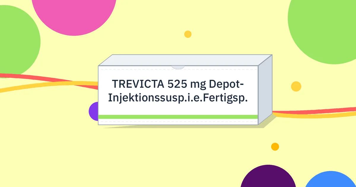Symbolbild: Packung mit der Aufschrift TREVICTA 525 mg Depot-Injektionssusp.i.e.Fertigsp. (PZN 16219048) – Verfügbarkeit und Bezug in Apotheken in Frankfurt am Main