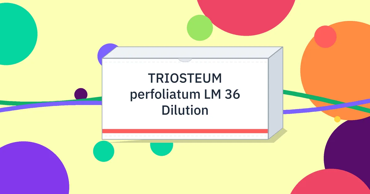 Symbolbild: Packung mit der Aufschrift TRIOSTEUM perfoliatum LM 36 Dilution (PZN 13227828) – Verfügbarkeit und Bezug in Apotheken in Frankfurt am Main