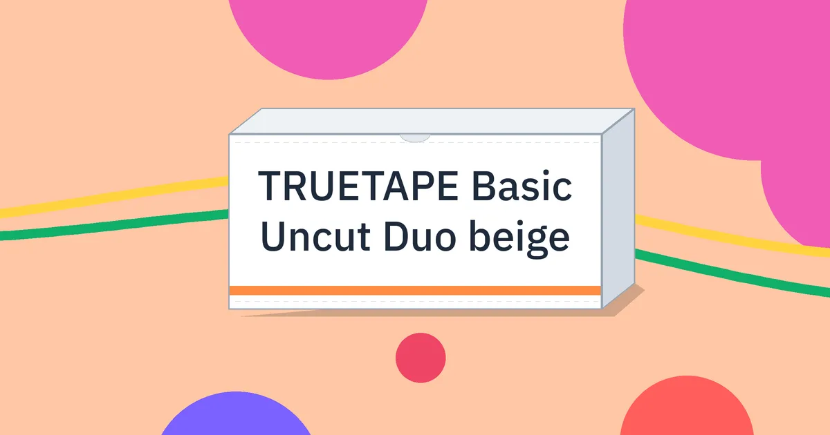 Symbolbild: Packung mit der Aufschrift TRUETAPE Basic Uncut Duo beige (PZN 19537145) – Verfügbarkeit und Bezug in Apotheken in Frankfurt am Main