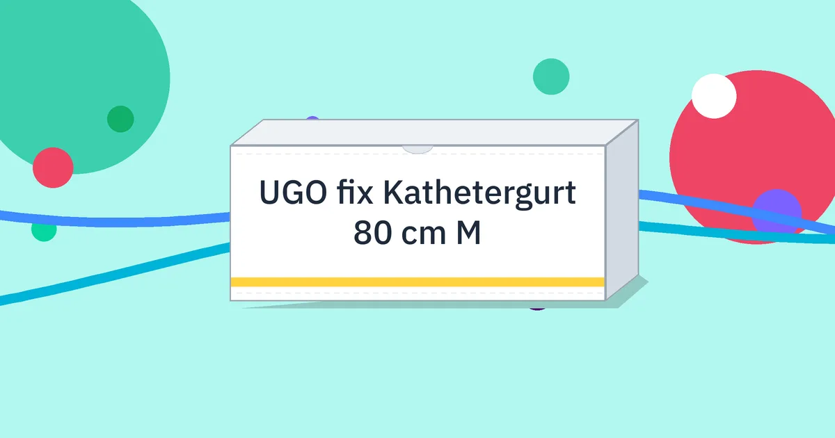 Symbolbild: Packung mit der Aufschrift UGO fix Kathetergurt 80 cm M (PZN 14257062) – Verfügbarkeit und Bezug in Apotheken in Frankfurt am Main