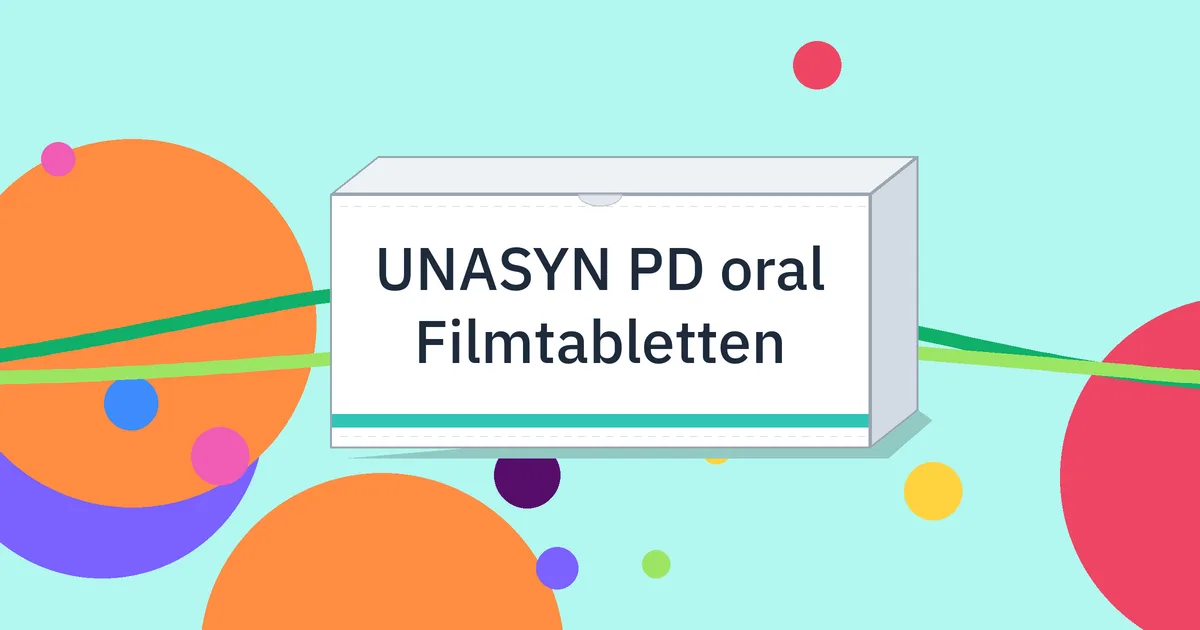 Symbolbild: Packung mit der Aufschrift UNASYN PD oral Filmtabletten (PZN 08400650) – Verfügbarkeit und Bezug in Apotheken in Frankfurt am Main